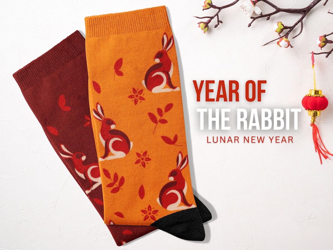 Year of the RABBIT Socks | Lunar New Year Socks | Chinese Zodiac | Gift ...