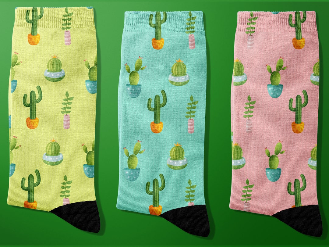 CACTUS Succulent Plant Socks From STYLING SOCKS, Cactus Plant Lover ...