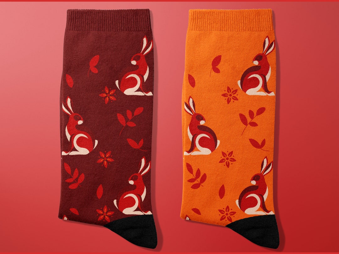 Year of the RABBIT Socks From STYLING Socks, 2023 Chinese New Year ...