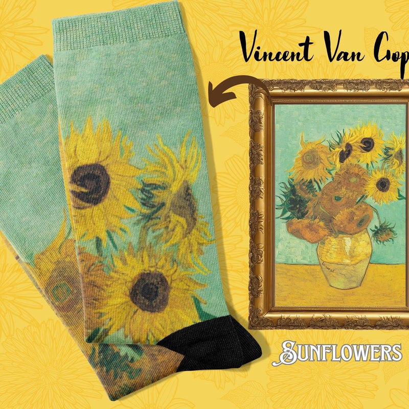 Sunflower Van Gogh Socks - Etsy