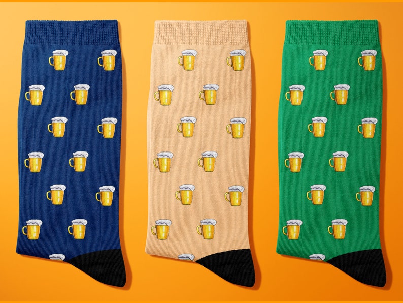 Beer Mug Socks, Beer Socks for Groomsmen, Beer Enthusiasts, Beer Lager ...