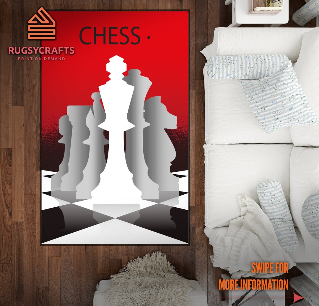 Chess Pieces Rug Chess Rug Chess Set Rug Game Room Rug - Etsy
