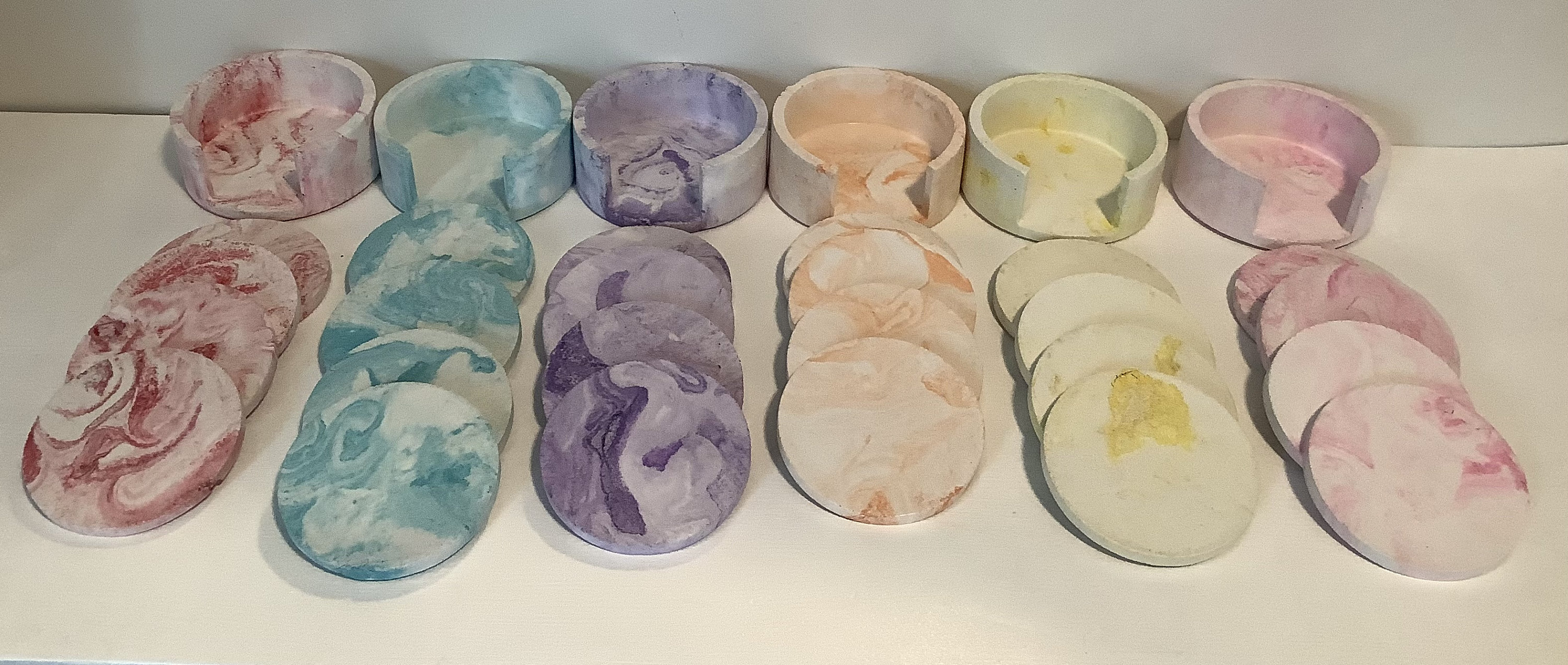 Cement Coasters With Holder - Etsy