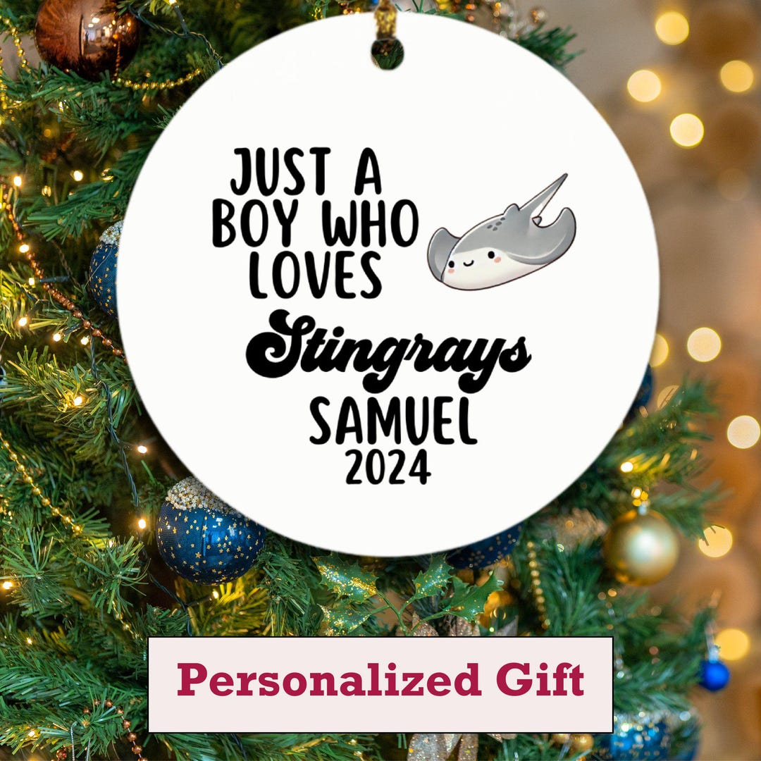 Custom Personalized Stingray Ornament, Just a Boy Who Loves Stingrays ...