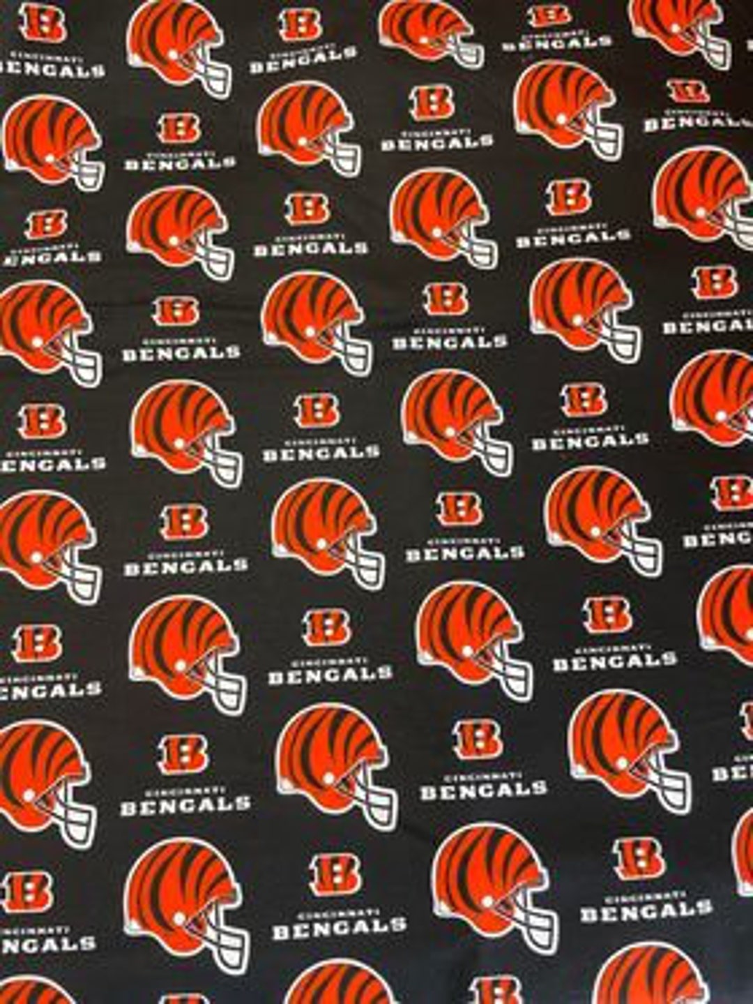 Cincinati Bengals Fabric NFL Football Fabric. 58 60 100% Licensed ...