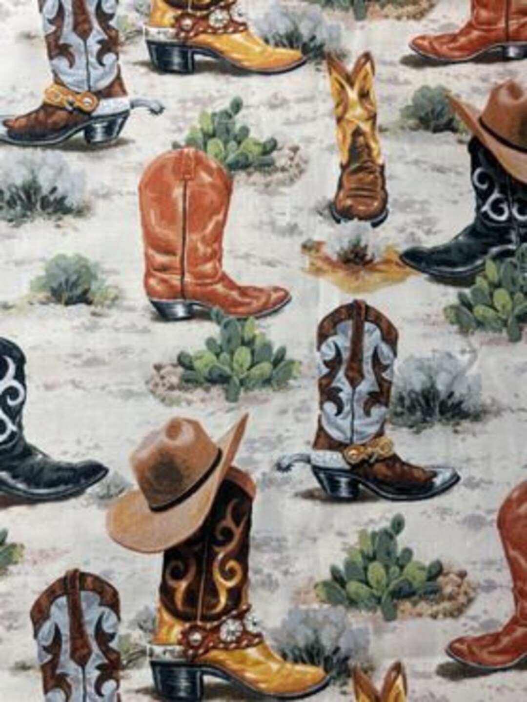 Cowboy Western Fabric Print. Cotton Quilting Fabric Perfect for Apron ...