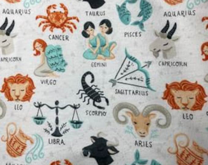 Zodiac Signs Fabric Flannel Print. 100% Cotton Flannel 45" Wide Sold by ...