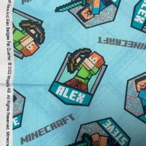 Minecraft Gamer Fabric Fat Quarter 18 X 22 Quilting Cotton Print for ...