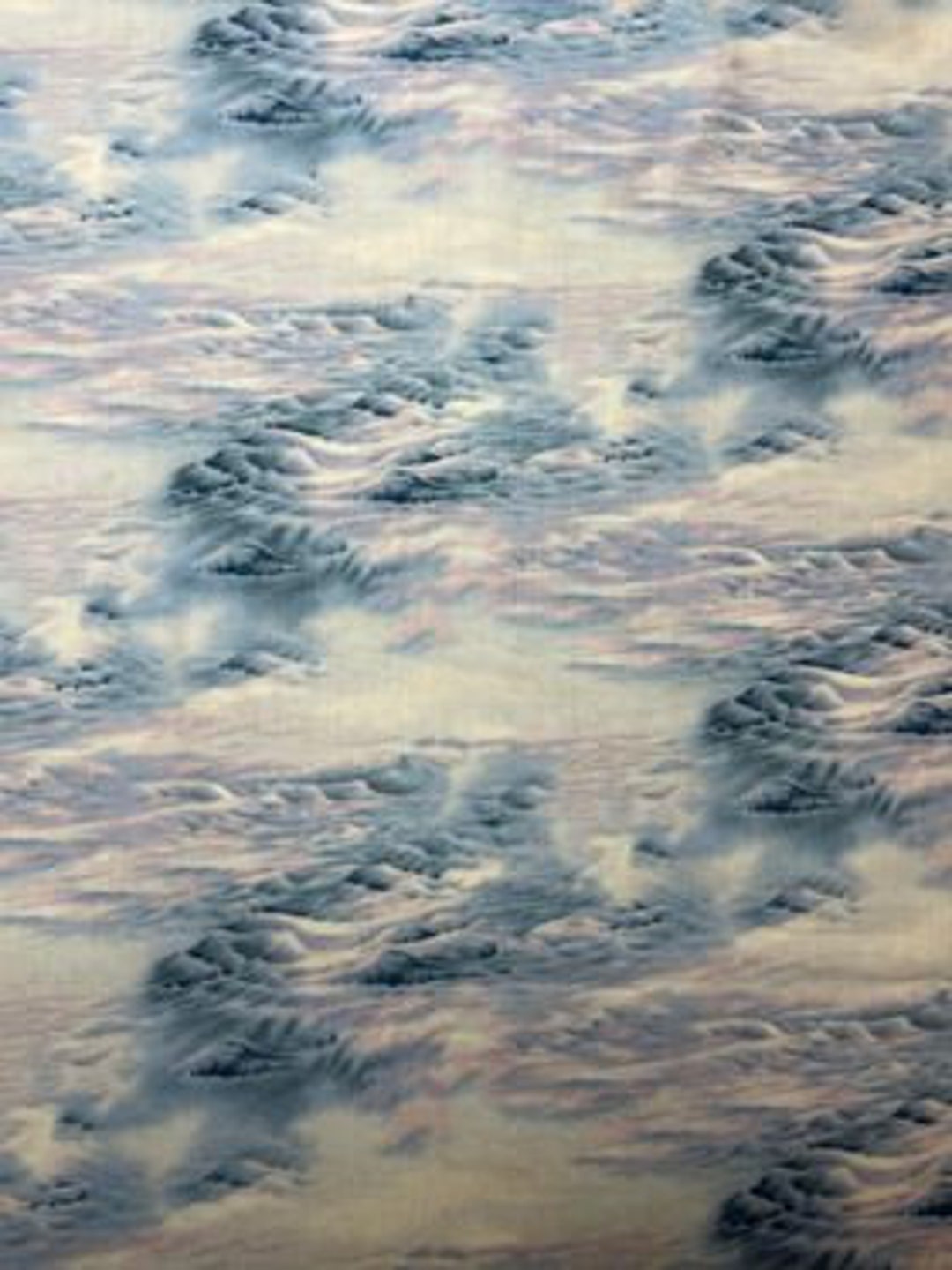 Clouds and Sky Quilting Cotton Fabric. Designer Sky Blue Purple Pink ...