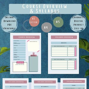 Course Overview, Course Planner, Course Tracker, Class Overview, Class ...