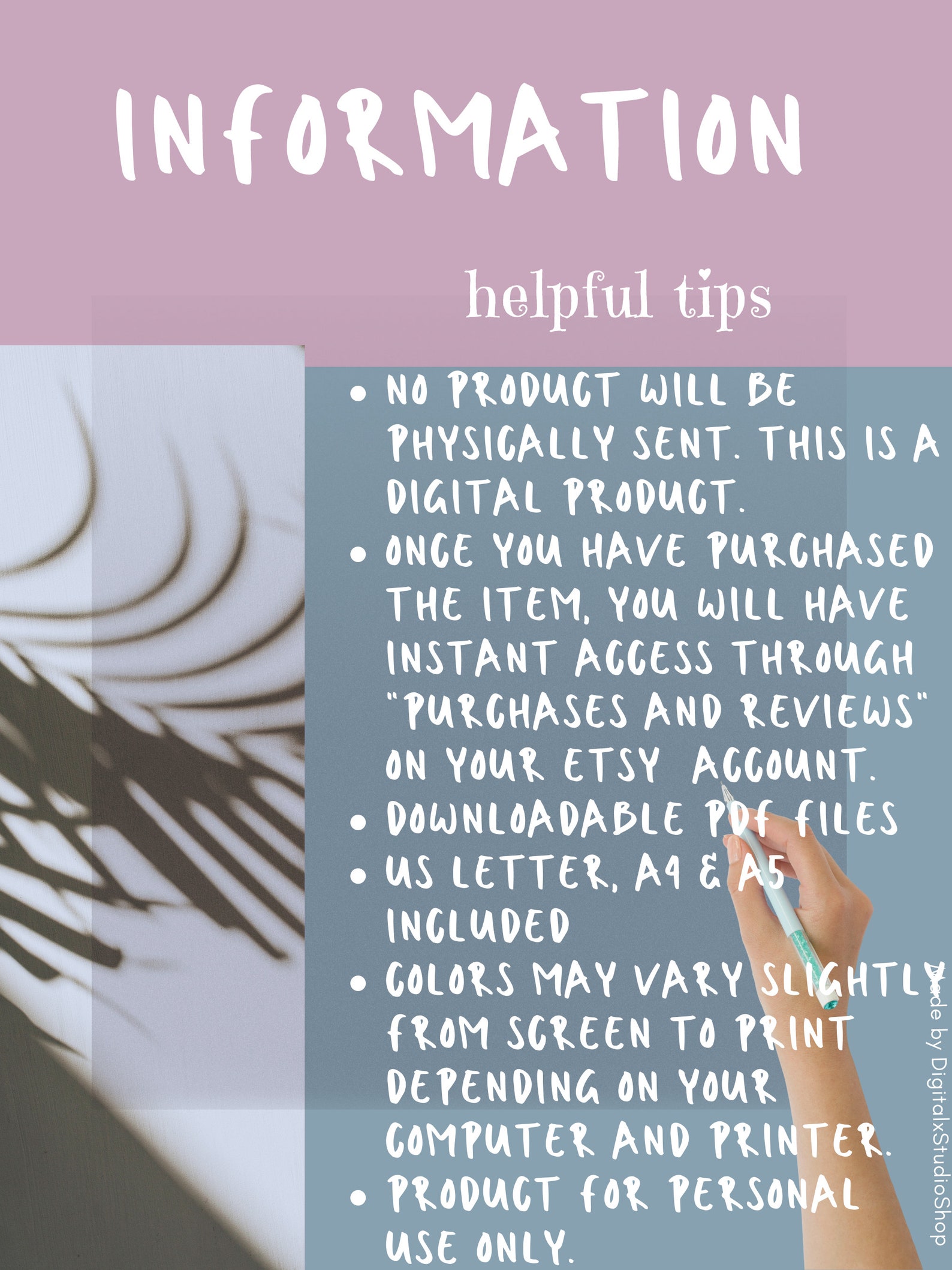 Weekly Planner Printable, Weekly Notes Printable, Digital Product, Note ...