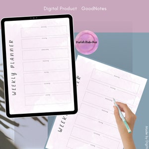 Weekly Planner Printable, Weekly Notes Printable, Digital Product, Note ...