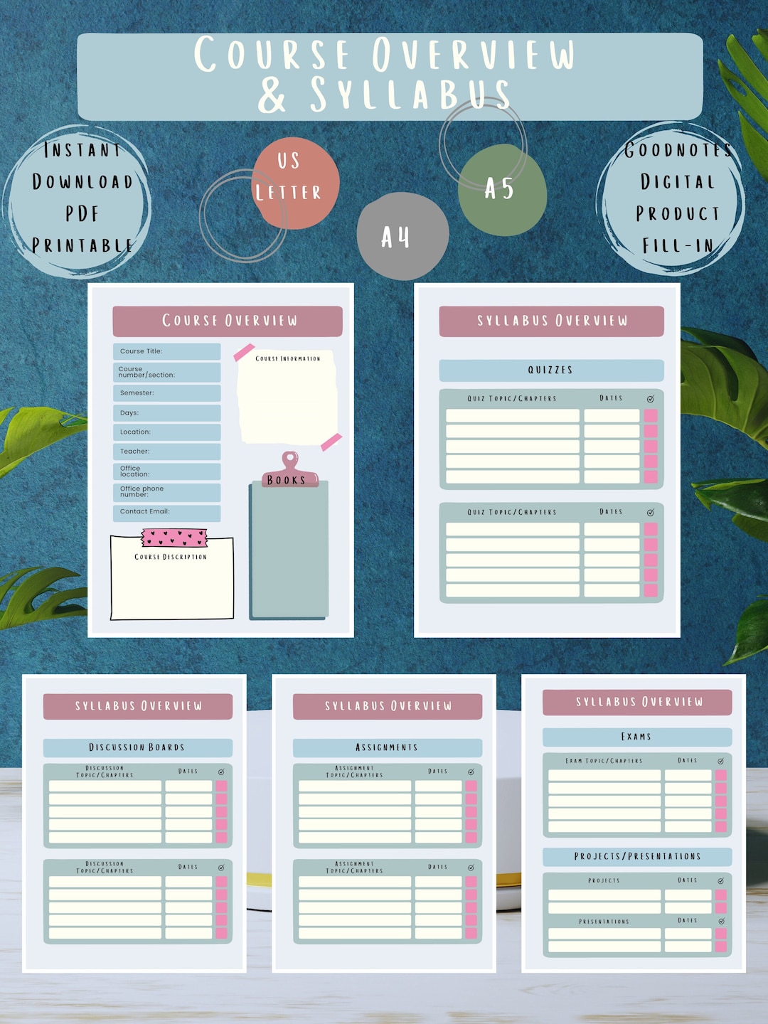 Course Overview, Course Planner, Course Tracker, Class Overview, Class ...