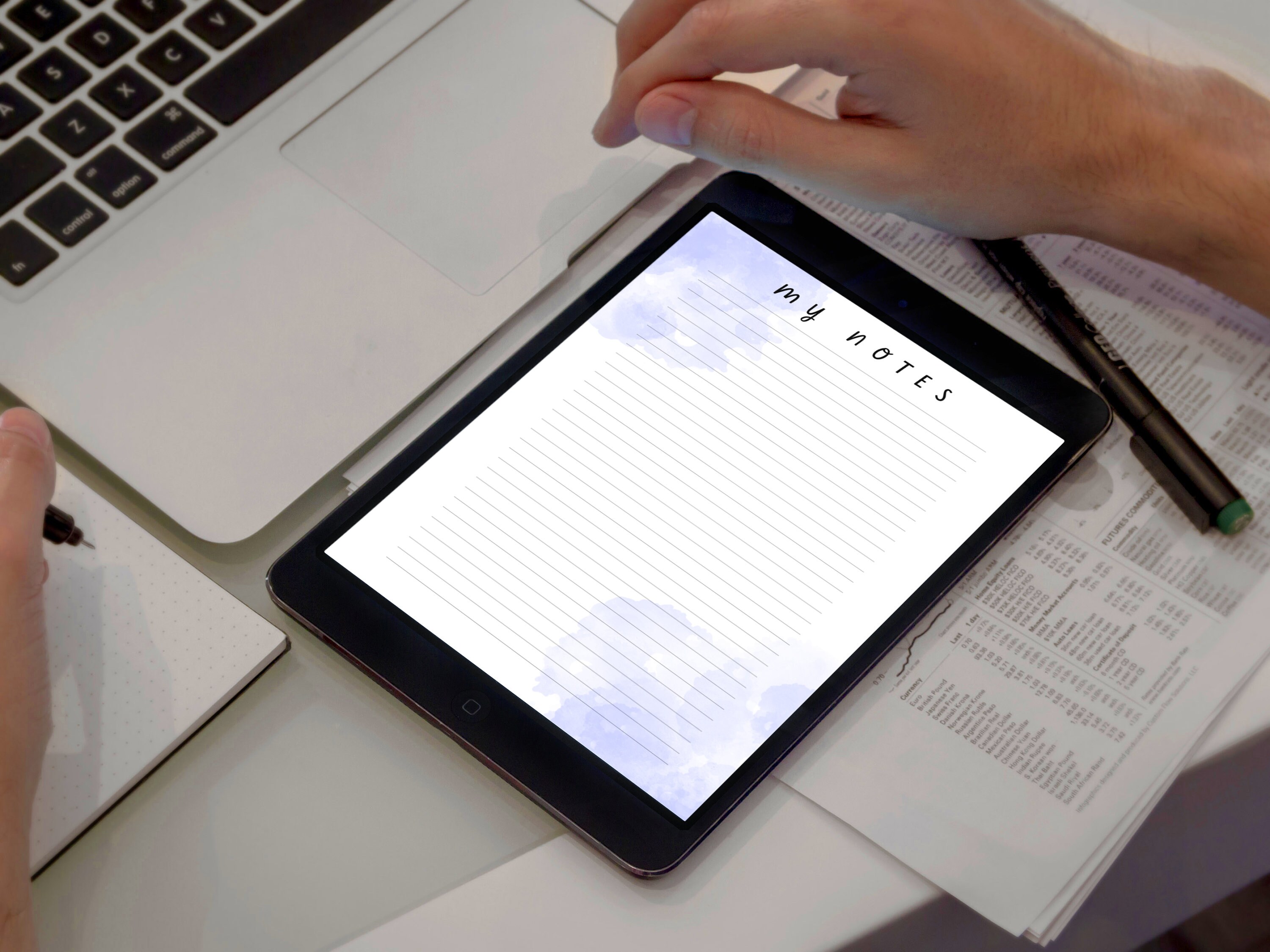 Notes Page Printable, Lined Notes, Digital Product, Note Taking ...