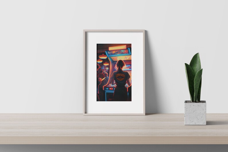 Vintage Girl in the 80's Arcade Wall Decor: Beautiful Lighting and ...