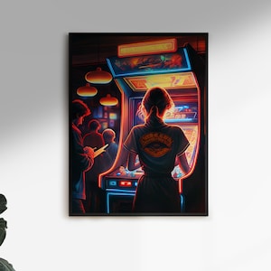 Vintage Girl in the 80's Arcade Wall Decor: Beautiful Lighting and ...