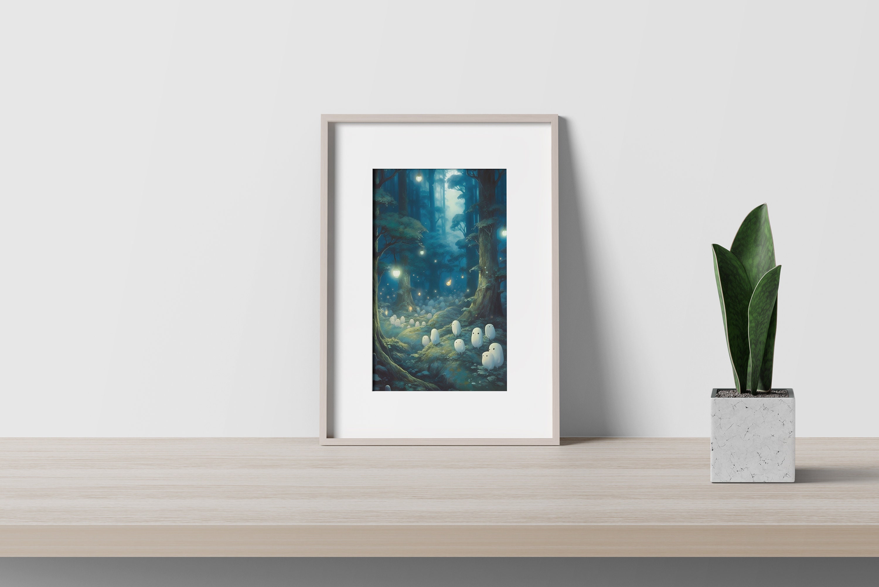 Princess Mononoke Digital Art: Kodama in the Moonlight | Studio Ghibli ...