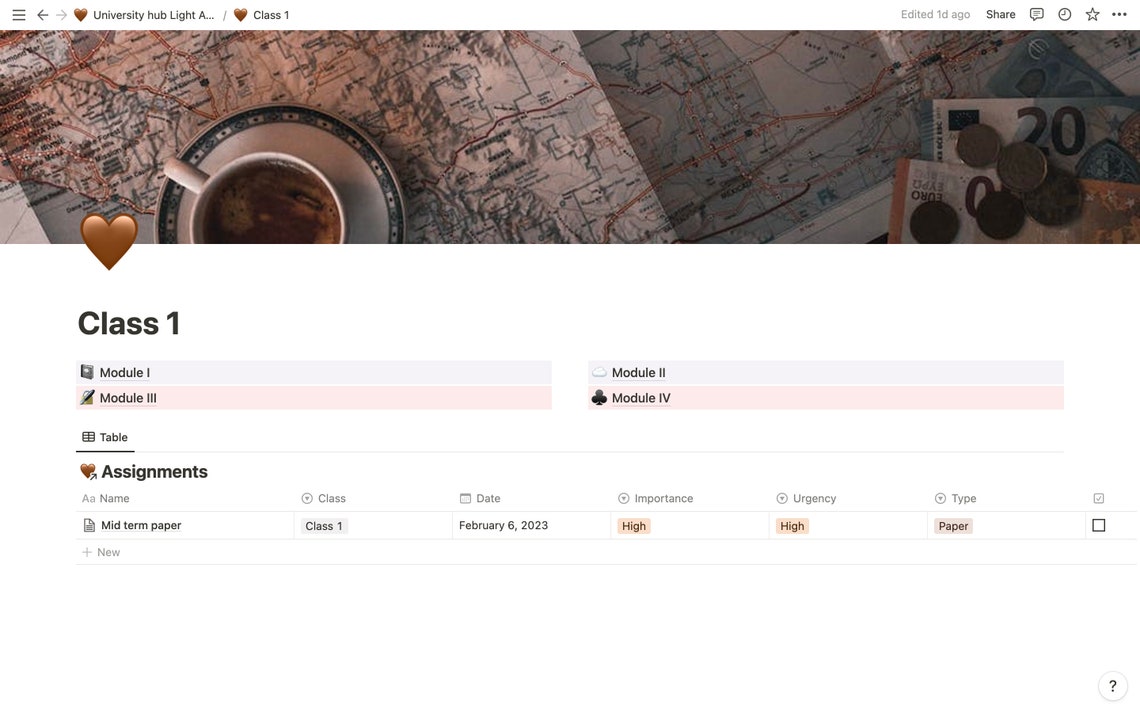 Notion Student Template Planner // Light Academia Student Planner ...