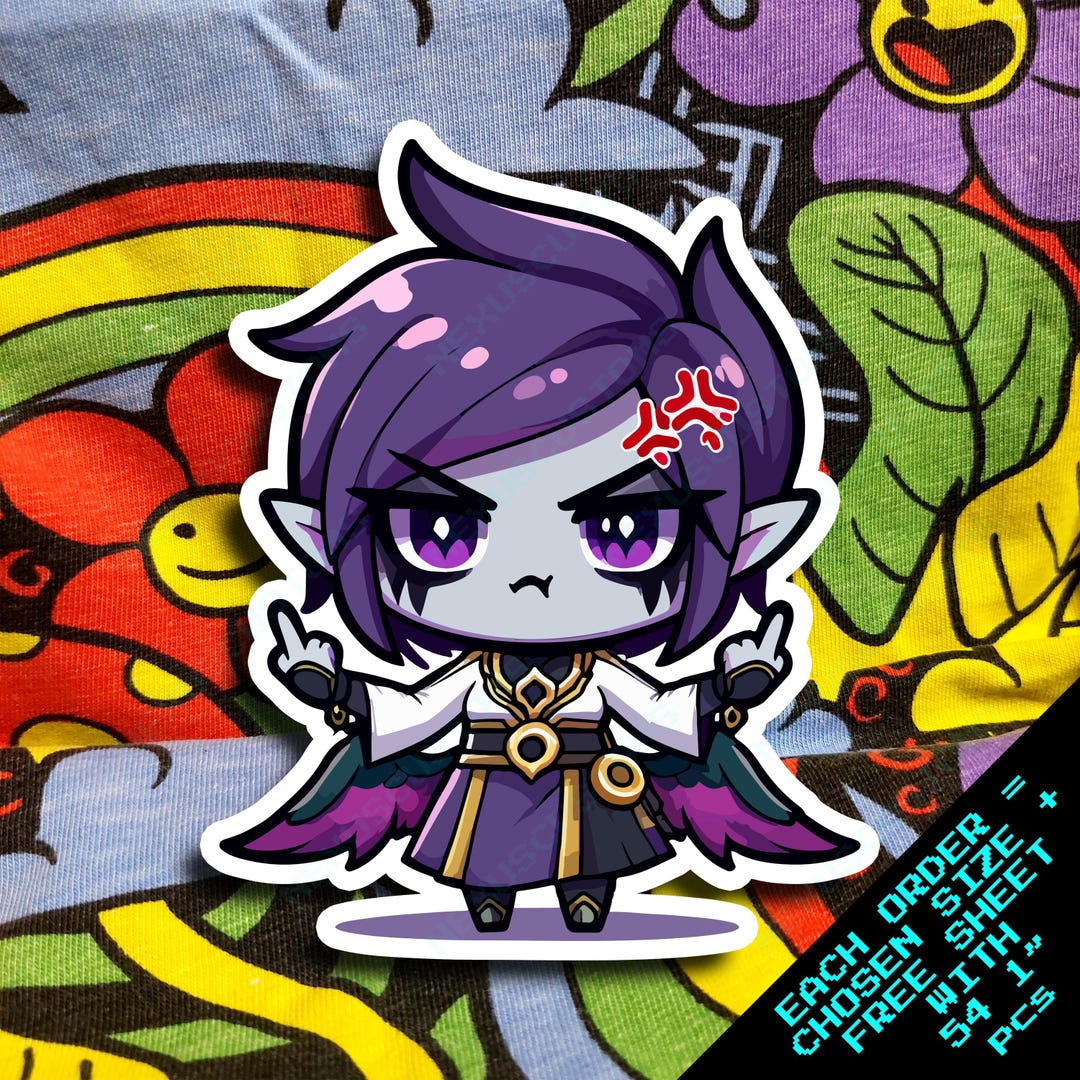 Pack of 6 Morgana Chibi Sticker League of Legends Chibi Stickers League ...