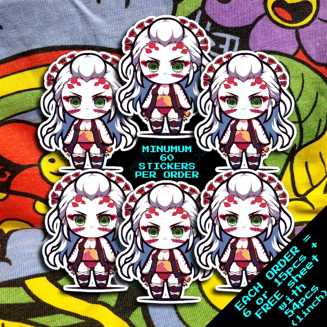 Pack of 60 Demon Slayer Daki Sticker, Chibi Daki Stickers Kimetsu No ...