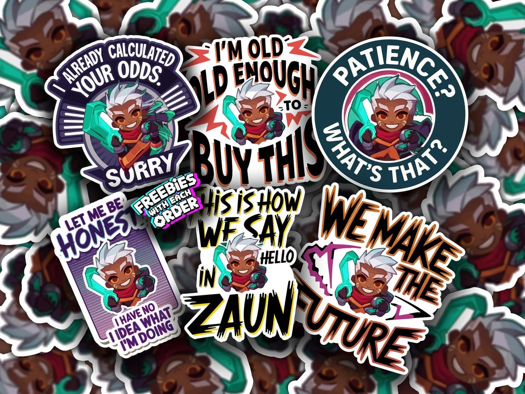 6pcs 3 Chibi Ekko Sticker Collection, League of Legends Stickers Anime ...