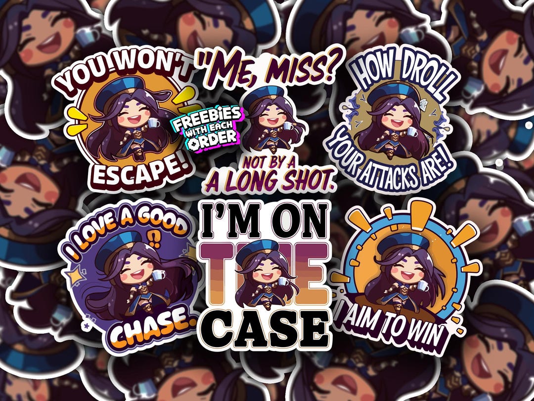 6x3 Chibi Caitlyn Sticker Collection, League of Legends Stickers, Anime ...