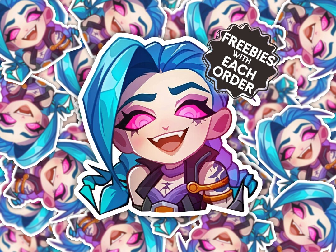 15x Chibi Jinx League of Legends Vinyl Stickers Anime Style Online Game ...