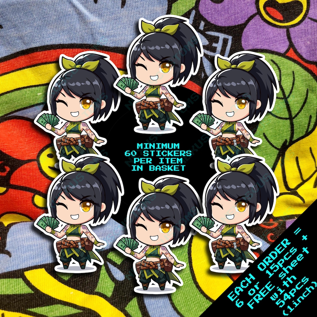 League of Legends Stickers Pack of 60 Akali Chibi Stickers, LOL Fan ...