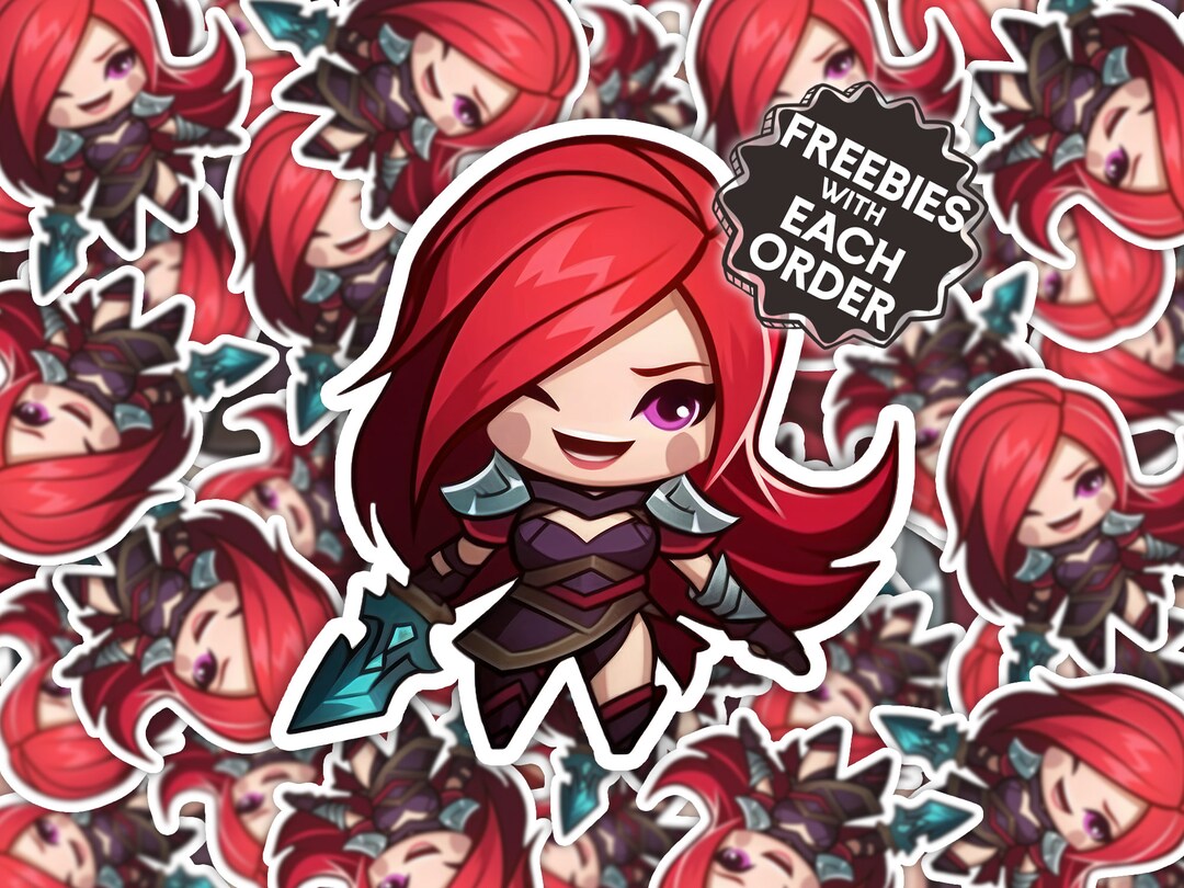 15x Chibi Katarina League of Legends Vinyl Stickers Anime Style Online ...