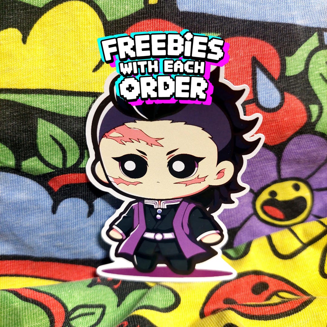 3 6pcs Demon Slayer Genya Sticker, Chibi Genya Stickers Kimetsu No ...