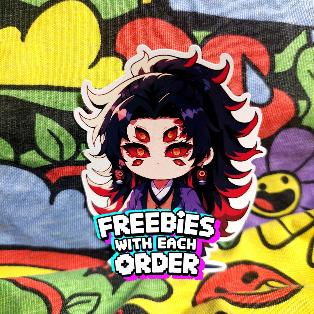 3 6pcs Demon Slayer Kokushibo Sticker, Chibi Kokushibo Stickers Kimetsu ...