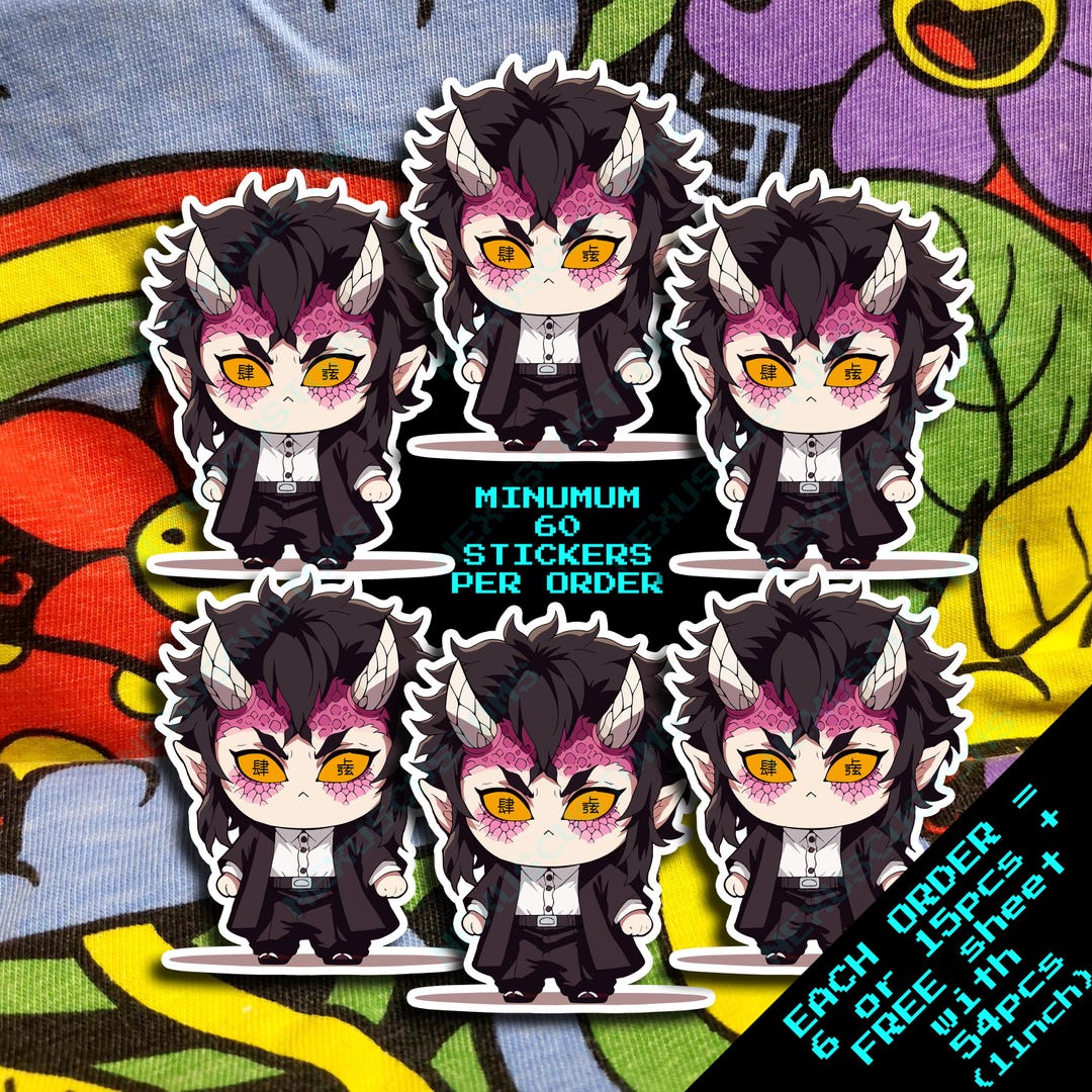 Pack of 60 Demon Slayer Urogi Sticker, Chibi Urogi Stickers Kimetsu No ...