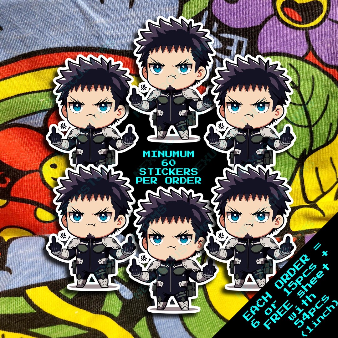 Kaiju No. 8 Pack of 60 Kafka Hibino Chibi Stickers, Monster Sweeper ...
