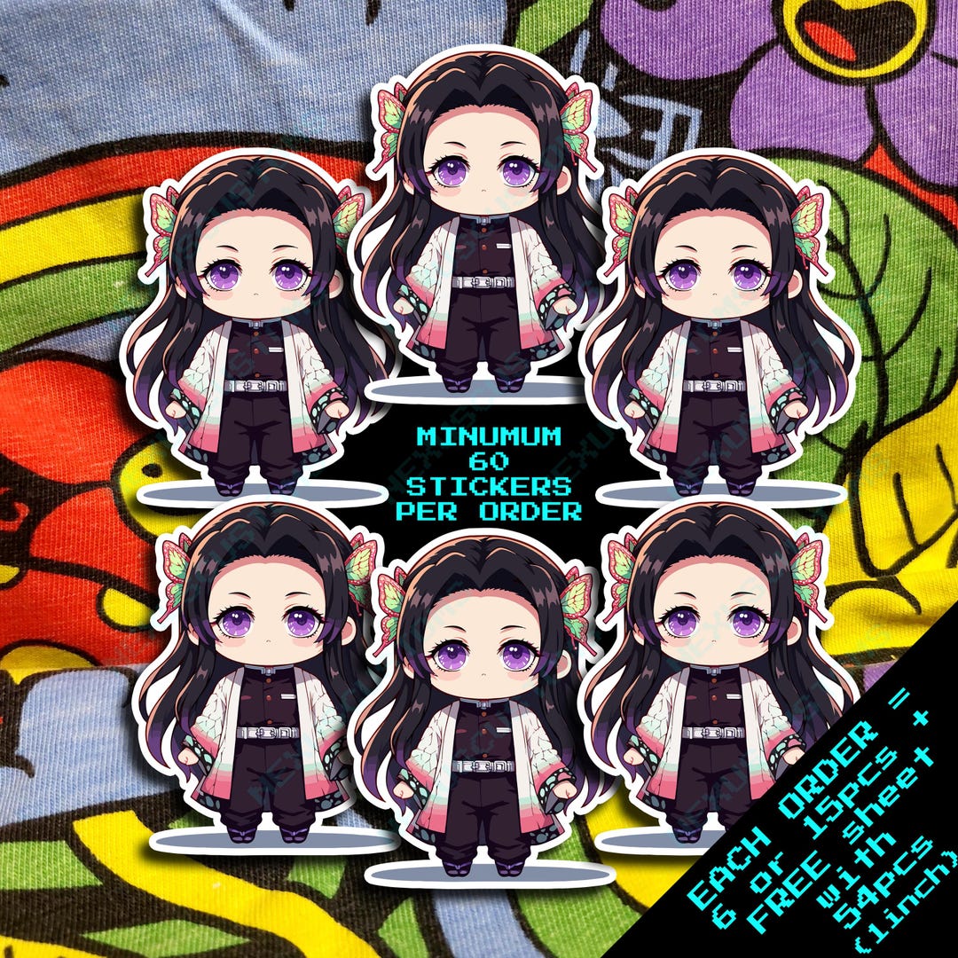 Pack of 60 Demon Slayer Kanae Sticker, Chibi Kanae Stickers Kimetsu No ...