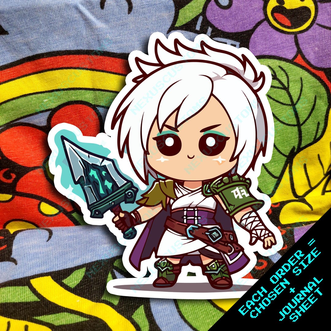 League of Legends Stickers Pack of 60 Riven Chibi Stickers, League of ...