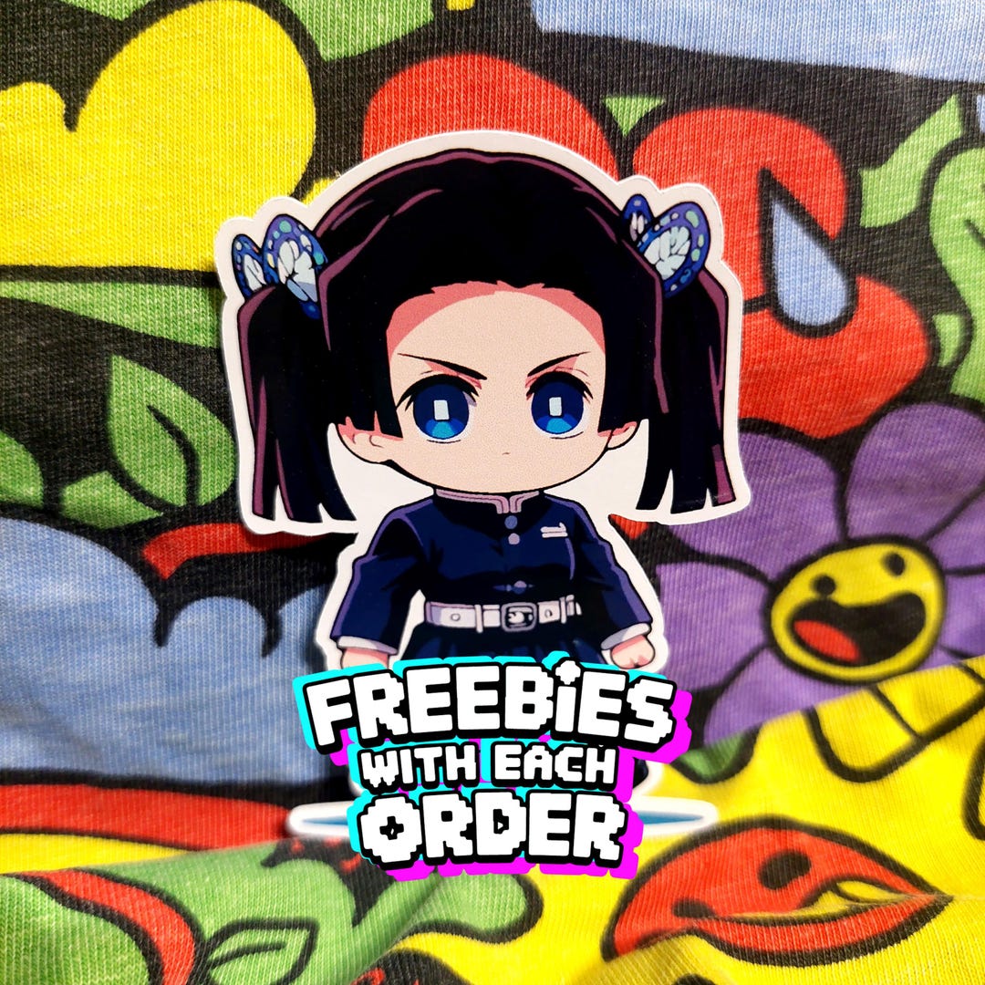 3 6pcs Demon Slayer Aoi Sticker, Chibi Aoi Stickers Kimetsu No Yaiba ...