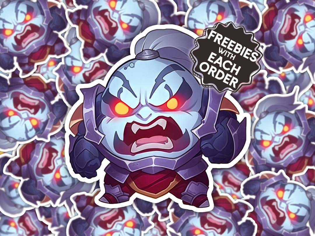 54pcs Chibi Sion League of Legends Vinyl Stickers Anime Style Online ...