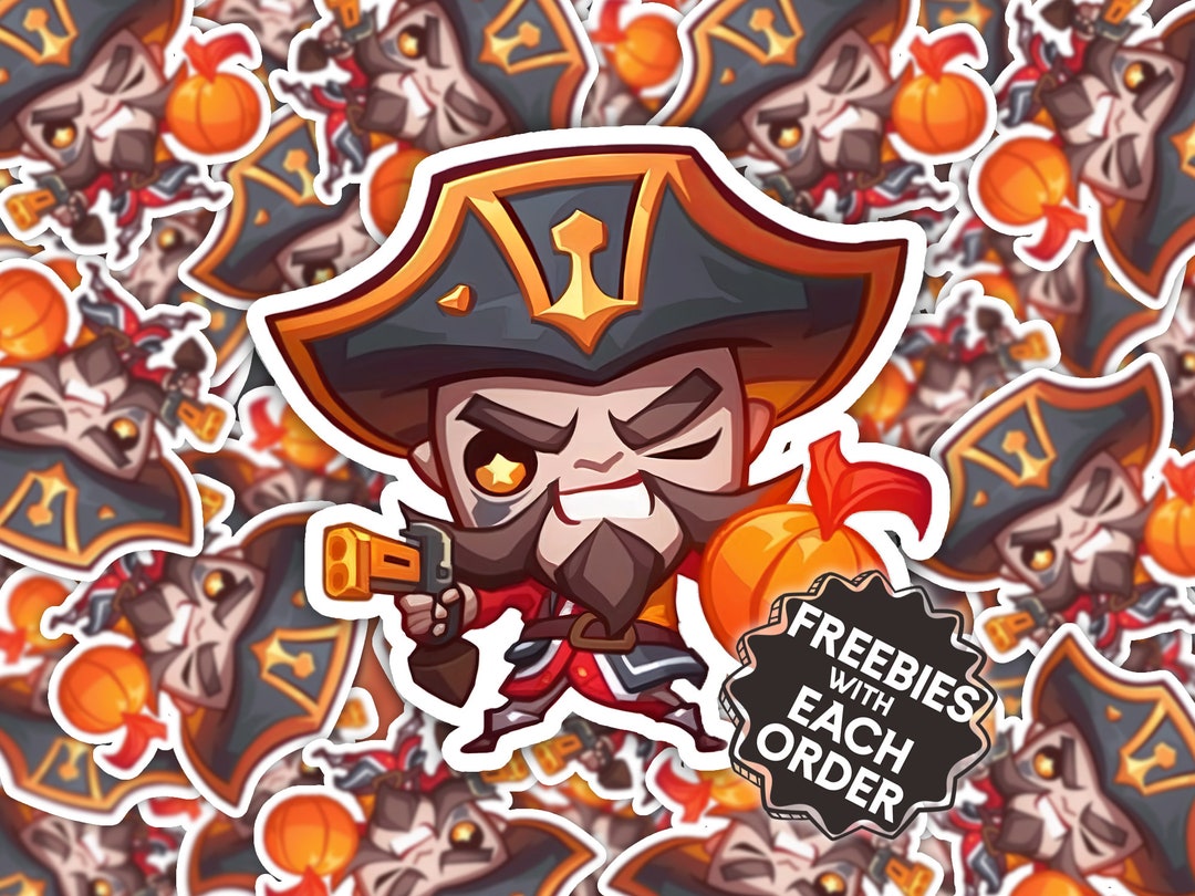 6x3 Chibi Gangplank League of Legends Vinyl Stickers Anime Style Online ...