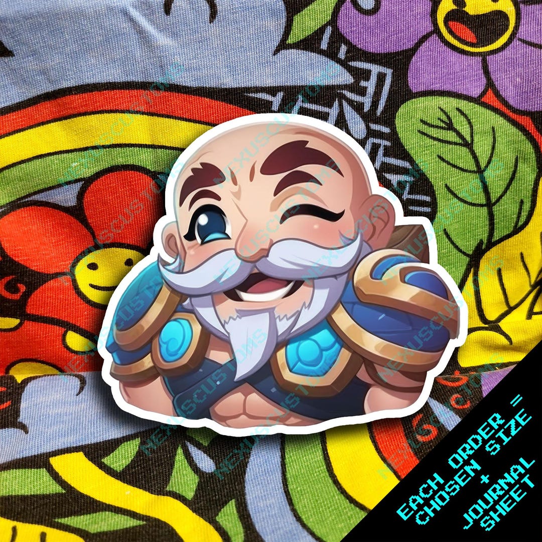 Pack of 60 Braum Chibi Stickers League of Legends Chibi Stickers League ...
