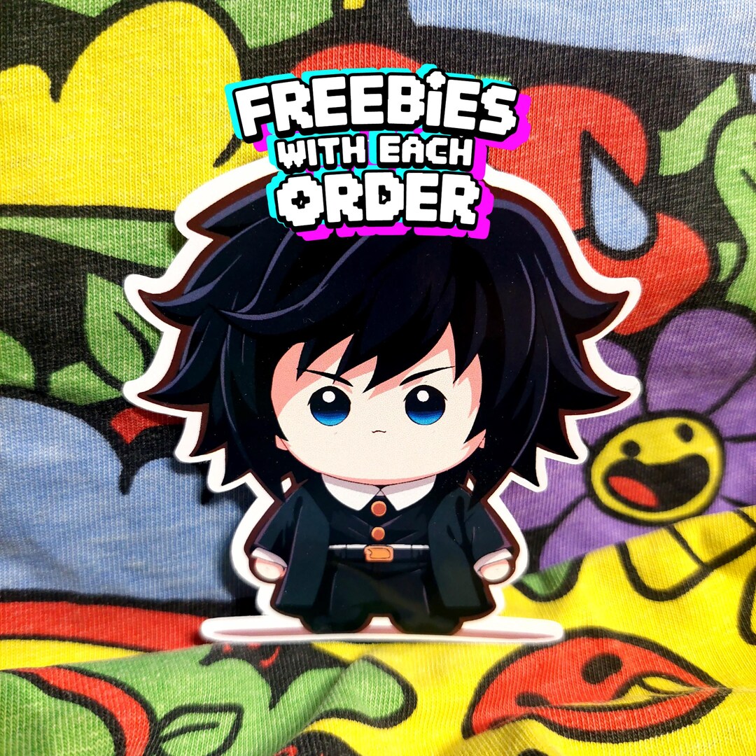 6pcs 3 Demon Slayer Giyu Sticker, Chibi Giyu Stickers Kimetsu No Yaiba ...