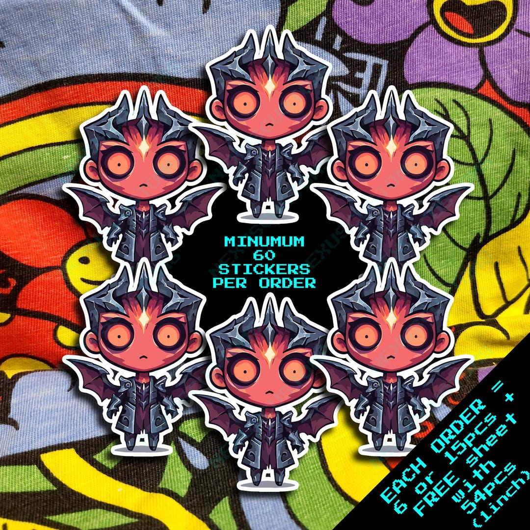Pack of 60 Aatrox Chibi Stickers, League of Legends Chibi Stickers LOL ...