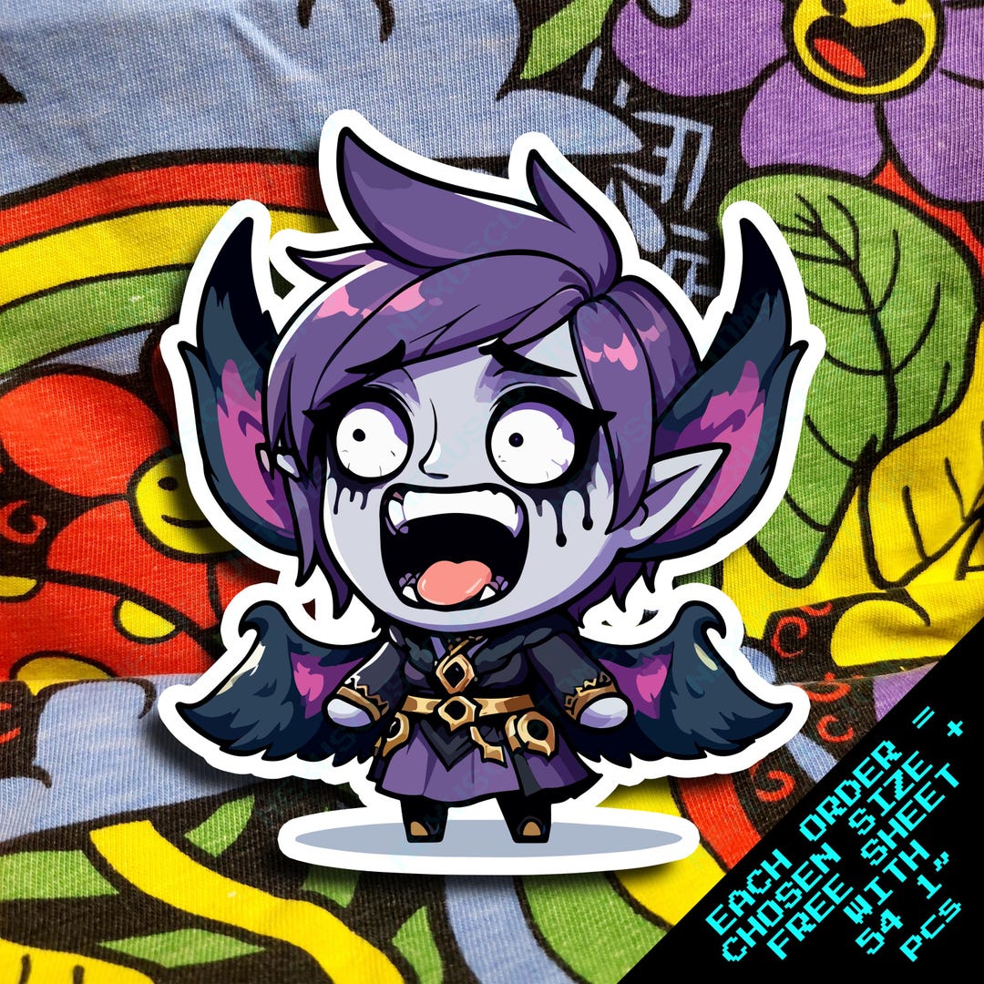 Pack of 6 Morgana Chibi Sticker League of Legends Chibi Stickers League ...