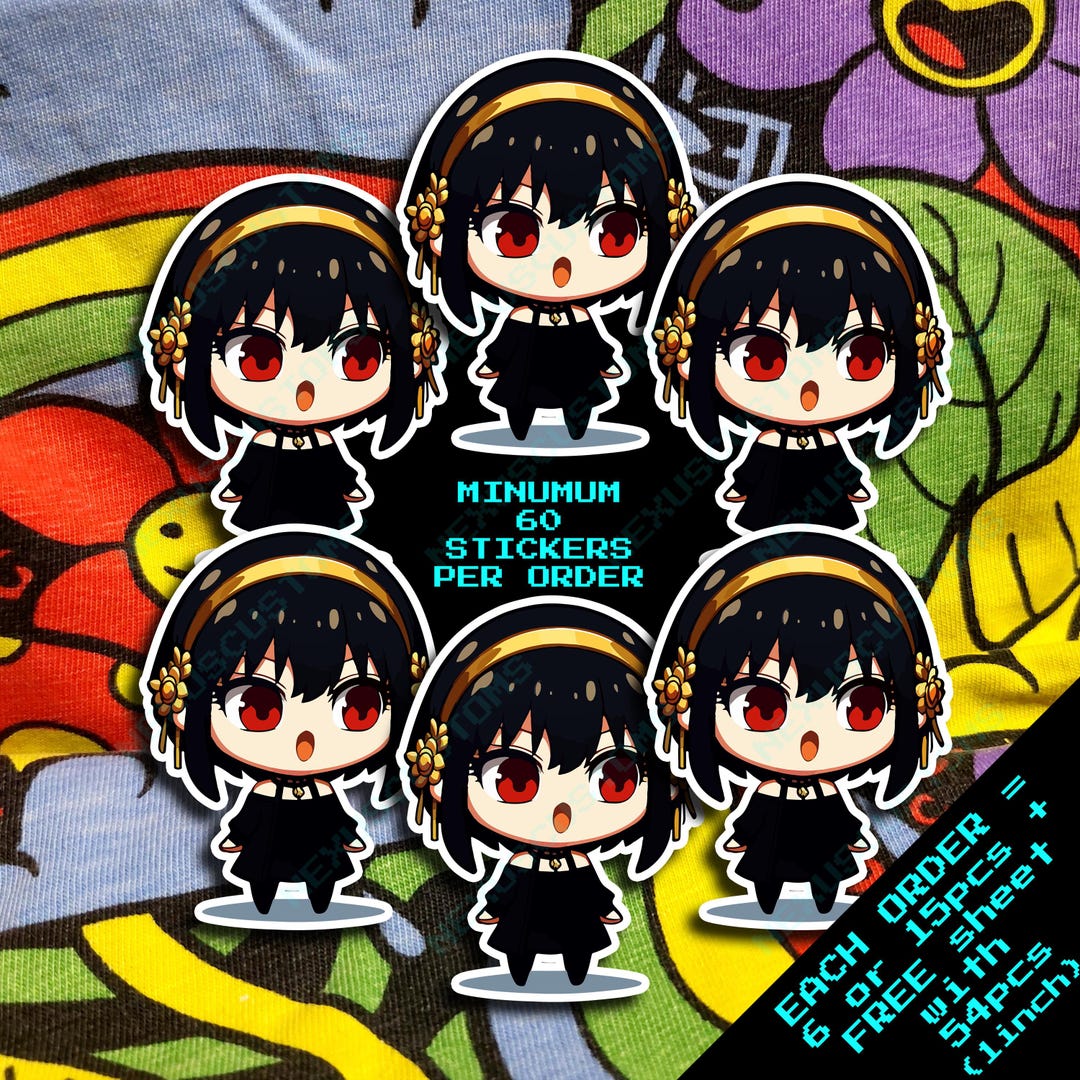 Pack of 60 Yor Forger Chibi Stickerss, Anime Spy X Family Decal, Loid ...
