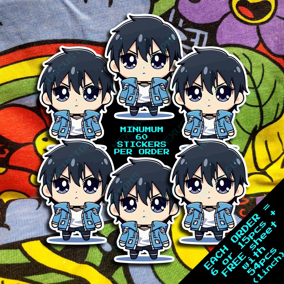 Sung Jin Woo Stickers, Pack of 60 Solo Leveling Chibi Stickers, Shadow ...