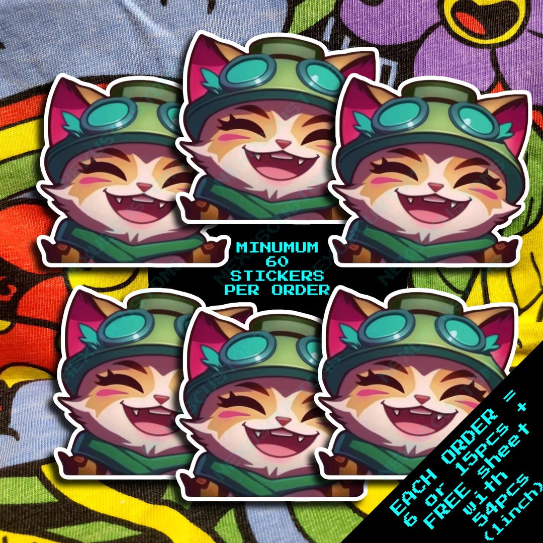 League of Legends Stickers Pack of 60 Teemo Chibi Stickers, League of ...