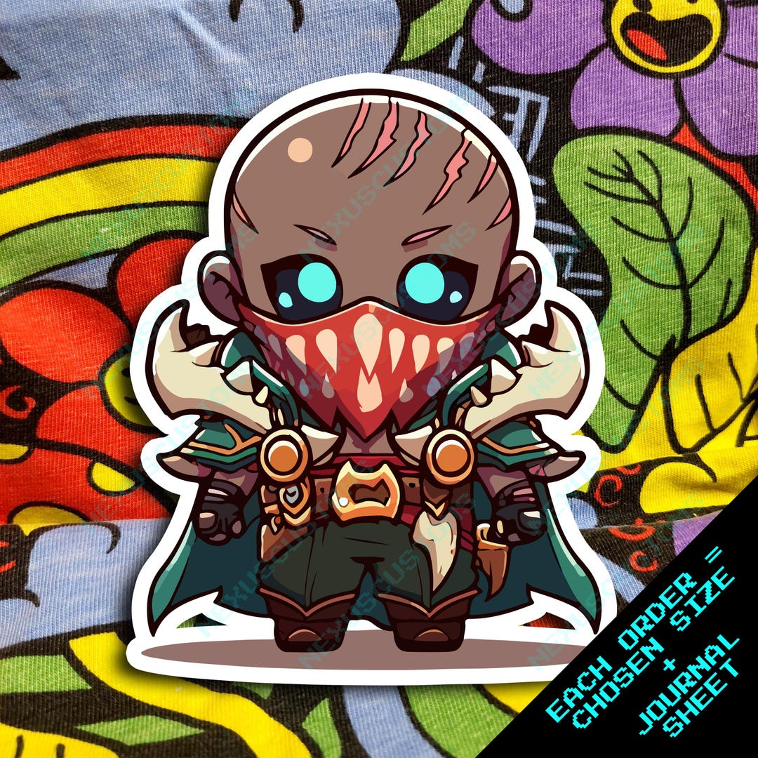 League of Legends Stickers Pack of 60 Pyke Chibi Stickers, League of ...