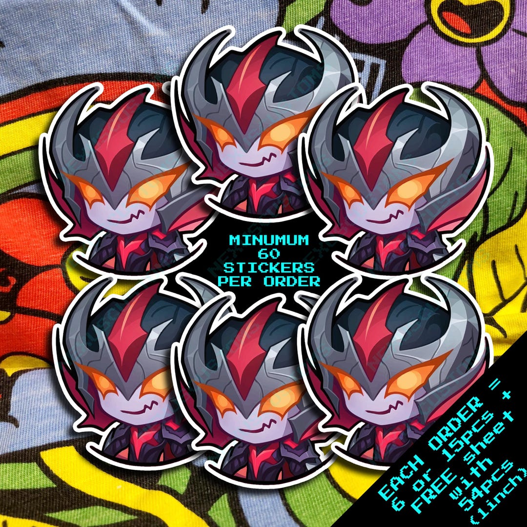 Pack of 60 Aatrox Chibi Stickers, League of Legends Chibi Stickers ...