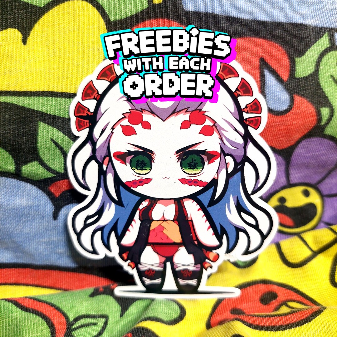 3 6pcs Demon Slayer Daki Sticker, Chibi Daki Stickers Kimetsu No Yaiba ...