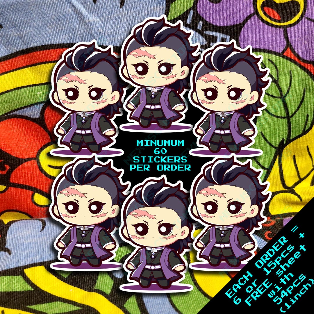 Demon Slayer Genya Sticker, Pack of 6 Chibi Genya Stickers Kimetsu No ...