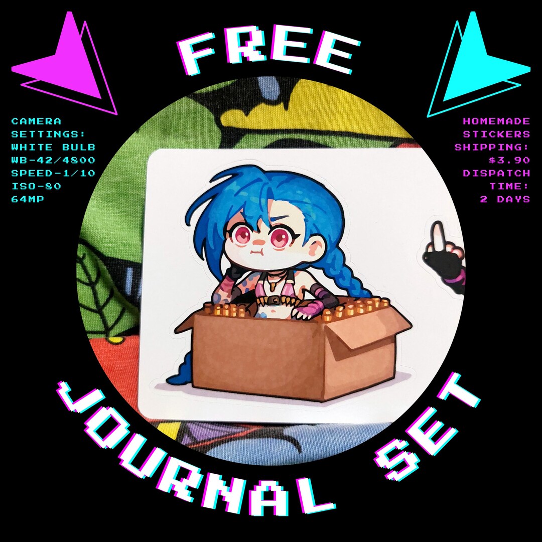 3 6pcs Jinx Chibi Sticker League of Legends Chibi Stickers League of ...
